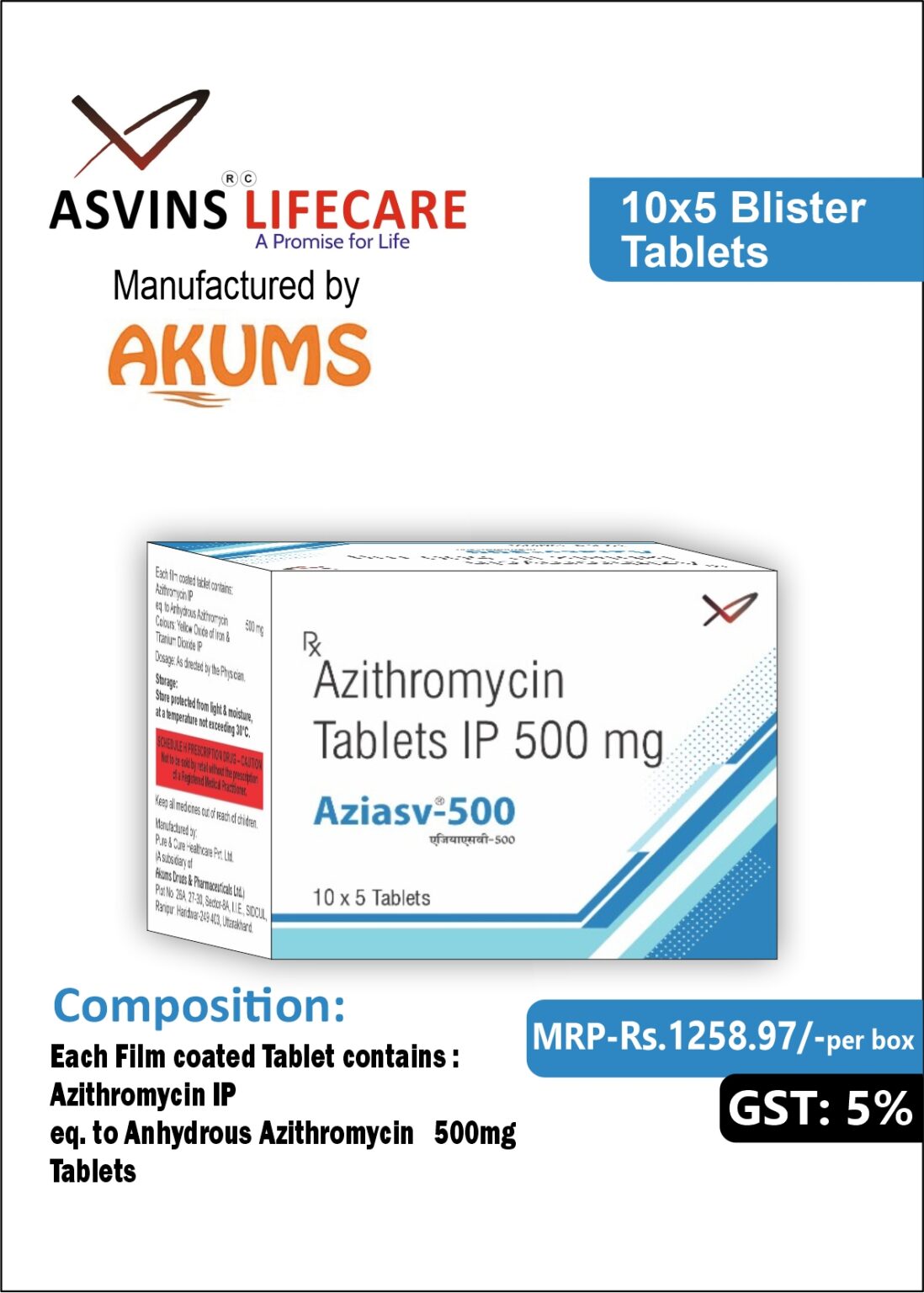 Top 10 Azithromycin Tablet Brands in India - Asvins Lifecare